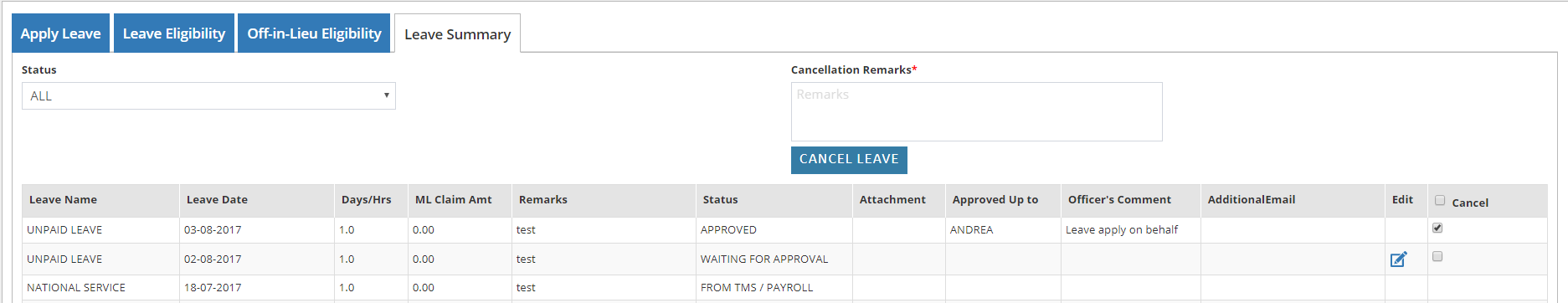 How to edit a leave application?
